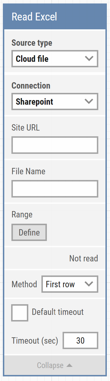 Read Excel | Data-driven Building Blocks | Leapwork Documentation